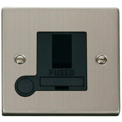 Stainless Steel 13A Fused Connection Unit Switched With Flex - Black ...