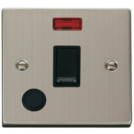 Stainless Steel 1 Gang 20A DP Switch With Flex With Neon - Black Trim ...