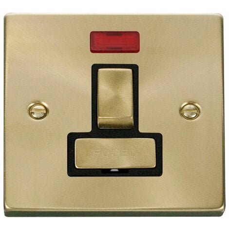 Satin / Brushed Brass 13A Fused Ingot Connection Unit Switched With ...