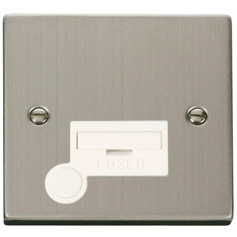 Stainless Steel 13A Fused Connection Unit With Flex - White Trim - SE Home