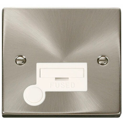 Satin / Brushed Chrome 13A Fused Connection Unit With Flex - White Trim ...