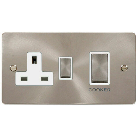 Flat Plate Satin / Brushed Chrome Cooker Control Ingot 45A With 13A ...