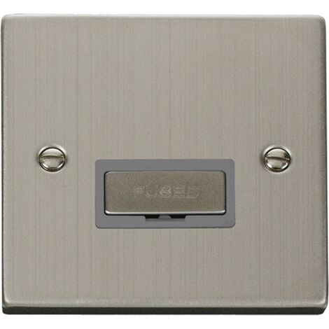 Stainless Steel 13A Fused Ingot Connection Unit - Grey Trim - SE Home