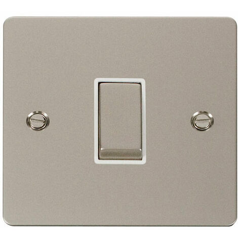 Flat Plate Pearl Nickel 10A 1 Gang 2 Way Ingot Light Switch - White ...