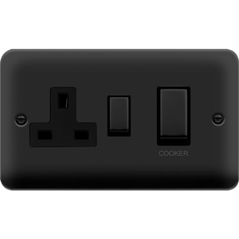 Curved Matt Black Cooker Control Ingot 45A With 13A Switched Plug ...