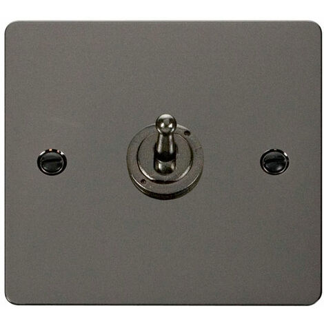 Flat Plate Black Nickel 1 Gang 2 Way 10AX Toggle Light Switch - SE Home