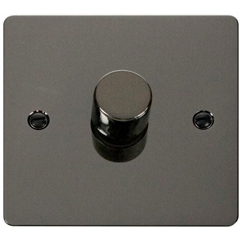 Flat Plate Black Nickel 1 Gang 2 Way LED 100W Trailing Edge Dimmer ...