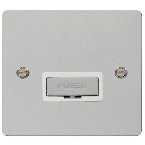 Flat Plate Polished Chrome 13A Fused Ingot Connection Unit - White Trim ...