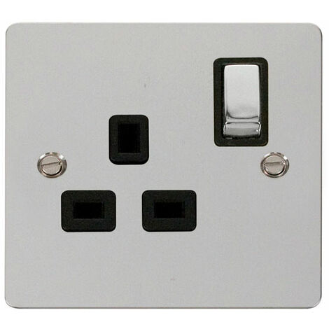 Flat Plate Polished Chrome 1 Gang 13A DP Ingot Switched Plug Socket ...