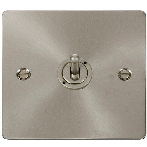 Flat Plate Satin / Brushed Chrome Intermediate 10AX Toggle Light Switch ...
