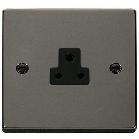 Black Nickel 1 Gang 2A Round Pin Socket - Black Trim - SE Home