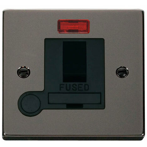 Black Nickel 13A Fused Connection Unit Switched With Neon With Flex ...