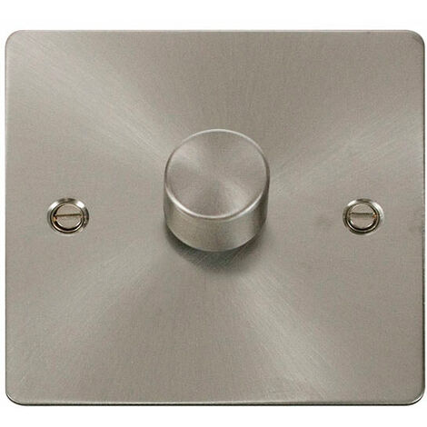 Flat Plate Satin / Brushed Chrome 1 Gang 2 Way LED 100W Trailing Edge ...