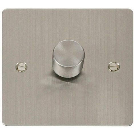 Flat Plate Stainless Steel 1 Gang 2 Way LED 100W Trailing Edge Dimmer ...