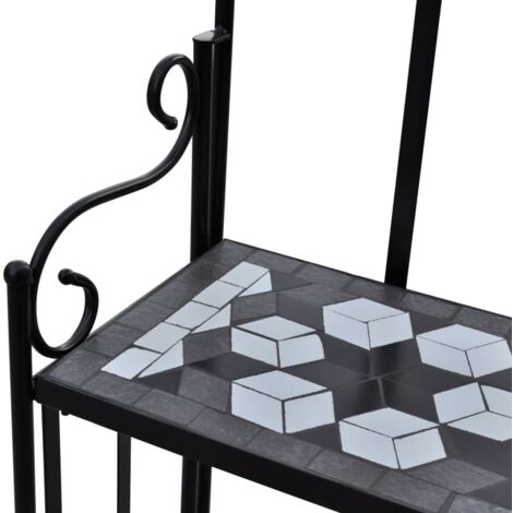 Support pour plantes Mosaïque noir et blanc - The Living Store