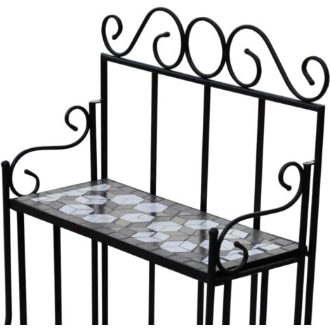 Support pour plantes Mosaïque noir et blanc - The Living Store