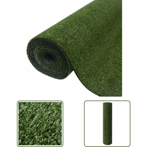 Faux gazon réaliste 1x8 m tapis herbe synthétique drainant pour cour ...