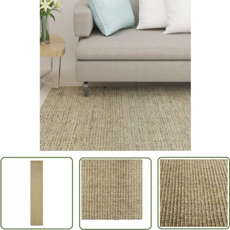 The Living Store Tapis Sisal naturel 66x350 cm Vert - Tapis Sisal ...