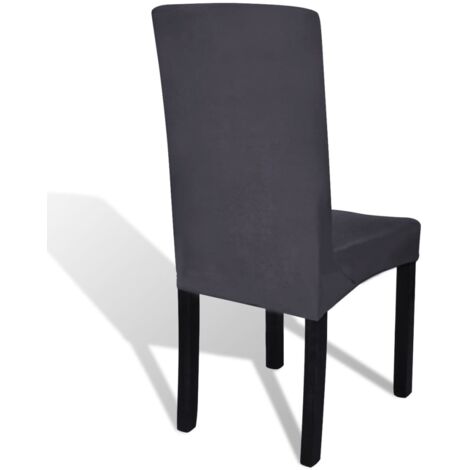 Housse de chaise droite extensible 4 pcs anthracite - The Living Store