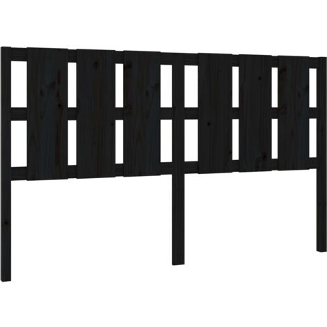 Tête de lit design bois noir pin massif durable literie 165,5 cm ...