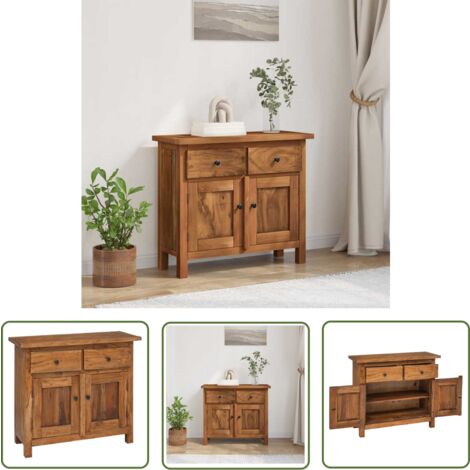 Buffet bois d'acajou de style vintage meuble de rangement robuste ...