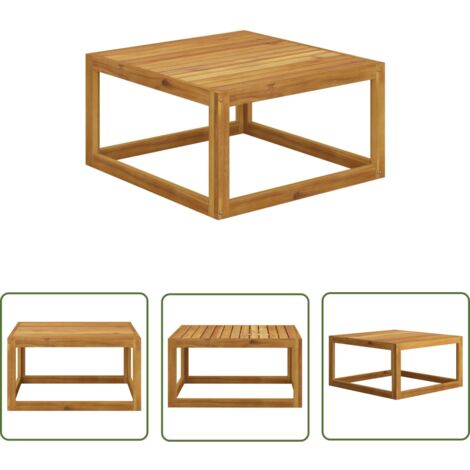 The Living Store Table basse 68x68x29 cm Bois d'acacia solide - Table Basse Jardin - Mobilier De ...