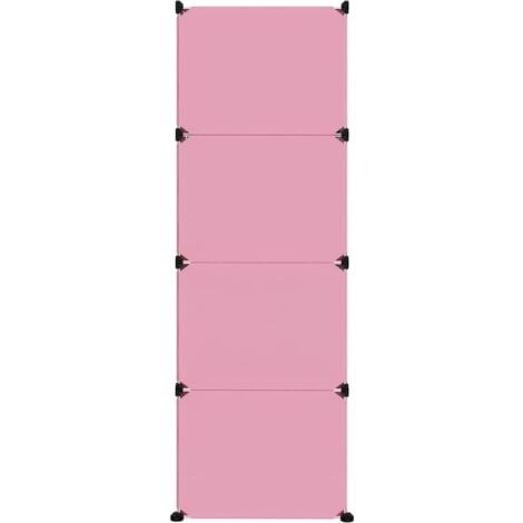 The Living Store Armoire de rangement pour enfants avec 12 cubes Rose ...