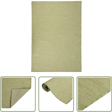The Living Store Tapis à tissage plat d'extérieur 200x280 cm Vert ...