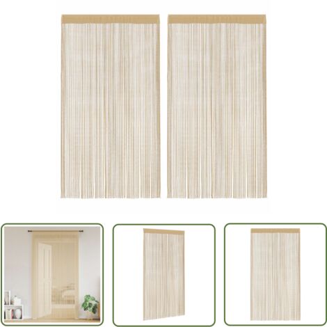 The Living Store Rideau en fils 2 pcs 100 x 250 cm Beige - Rideaux ...