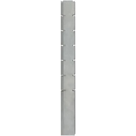 The Living Store - Poteaux de clôture 10 pcs argenté 180 cm acier galvanisé