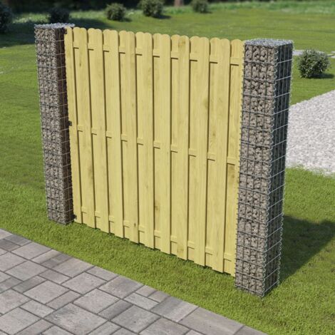 The Living Store - Poteaux de gabion de jardin 2 pcs Acier galvanisé ...