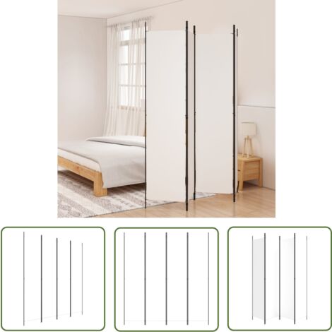 The Living Store Cloison de séparation 4 panneaux Blanc 200x220 cm ...