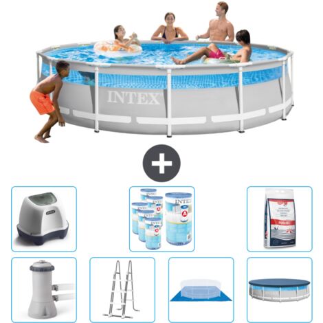 Piscine Intex Round Prism Frame Clearview - 427 x 107 cm - Comprend des ...