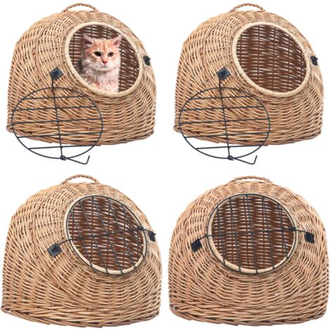 Cage de transport pour chats 60x45x45 cm Saule naturel - cage de ...