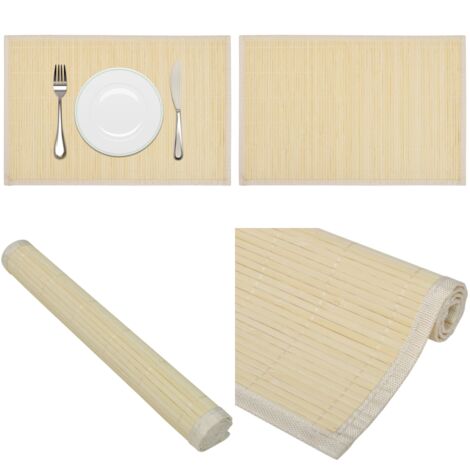 6 Napperons en bambou 30 x 45 cm Nature - Napperon - napperons - Home ...