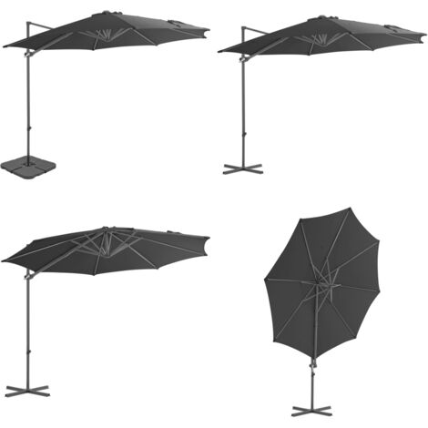 Parasol de jardin avec base portable anthracite - Parapluie De Jardin ...