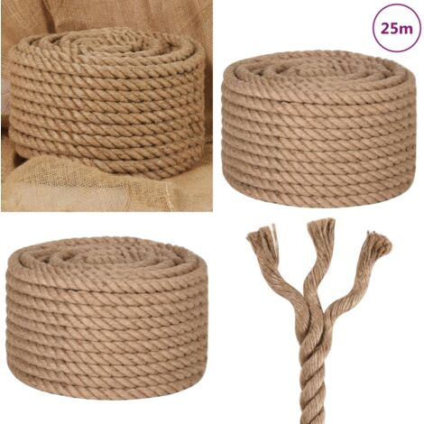 Corde de jute 25 m de long 16 mm d'épaisseur - Corde En Jute - Corde ...