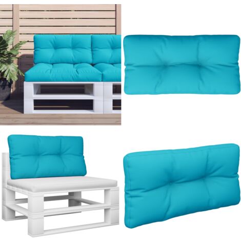 Coussin de palette turquoise 80x40x12 cm tissu - Coussin Exterieur ...