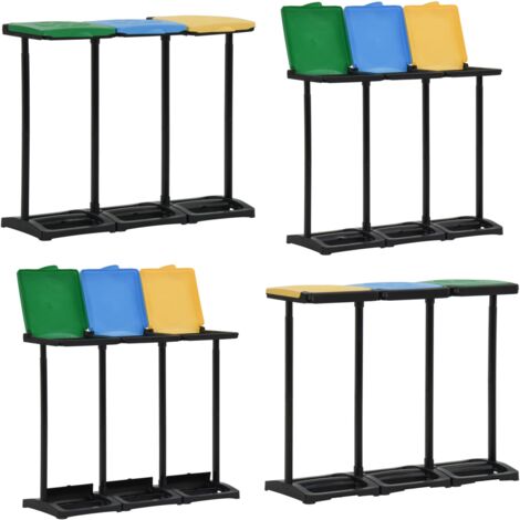 Supports avec couvercle pour sacs poubelle 240-330 L PP - support de ...