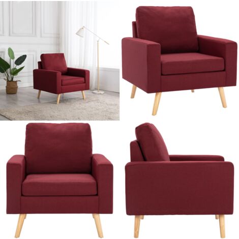 Fauteuil Rouge bordeaux Tissu - Fauteuil Rouge - Chaise Design - Meuble ...