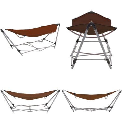Hamac avec support pliable Marron - hamac - hamacs - Home & Living