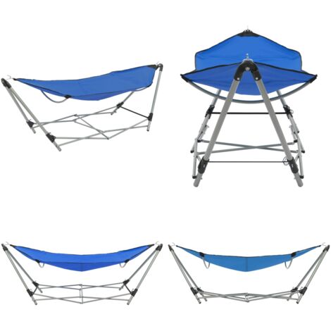 Hamac avec support pliable Bleu - hamac - hamacs - Home & Living