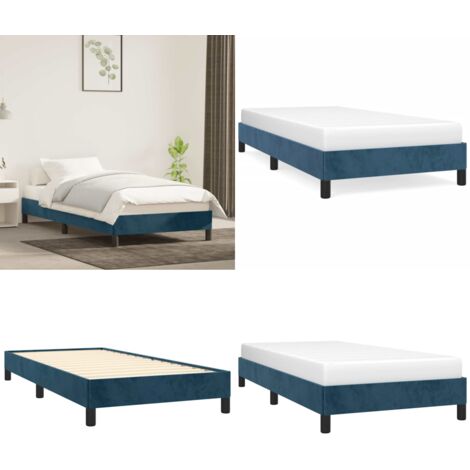 Cadre de lit velours bleu foncé 90x200 cm design chic et robuste ...