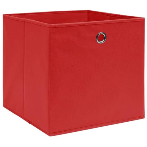 Boîtes de rangement 4 pcs Tissu intissé 28x28x28 cm Rouge - boîte de ...