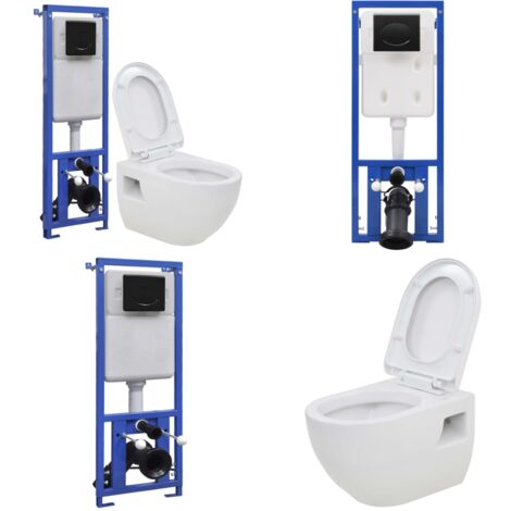 Toilette suspendue au mur avec réservoir haut caché Céramique ...