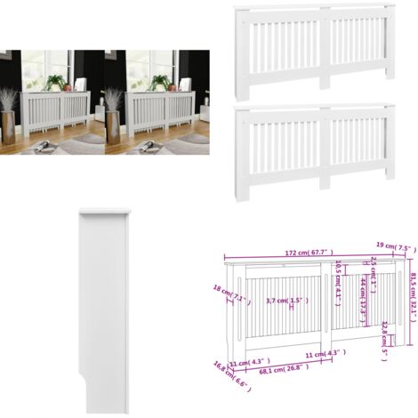 Cache-radiateurs 2 pcs blanc MDF 172 cm - cache-radiateur - cache ...