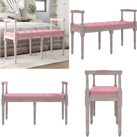 Banc Rose 110x40x70 cm Velours - Banc Entrée - Banc Velours - Banc Rose ...