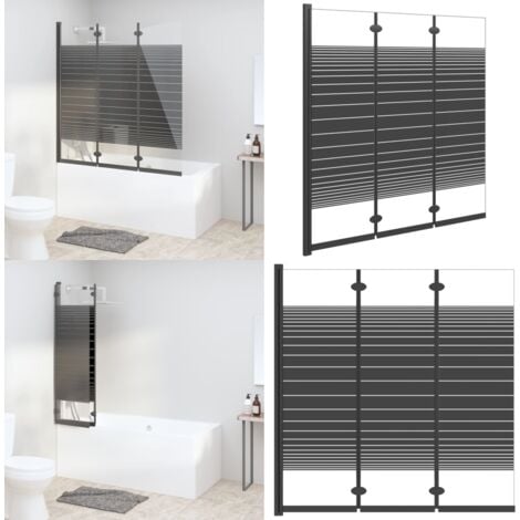 Cabine de douche pliable 3 panneaux 130x130 cm ESG Noir - cabine de ...