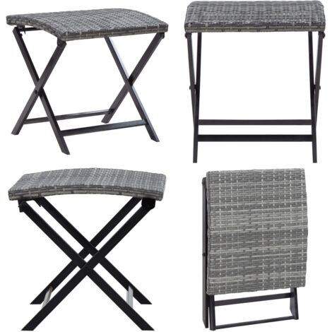 Tabouret pliable résine tressée gris - tabouret - tabourets - Home & Living
