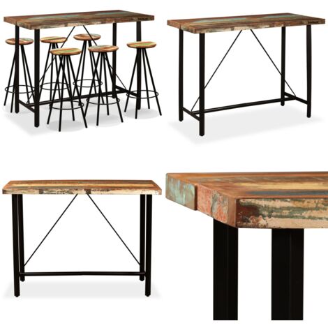 Ensemble de bar 7 pcs Bois massif recyclé - Ensemble De Bar - Meuble ...